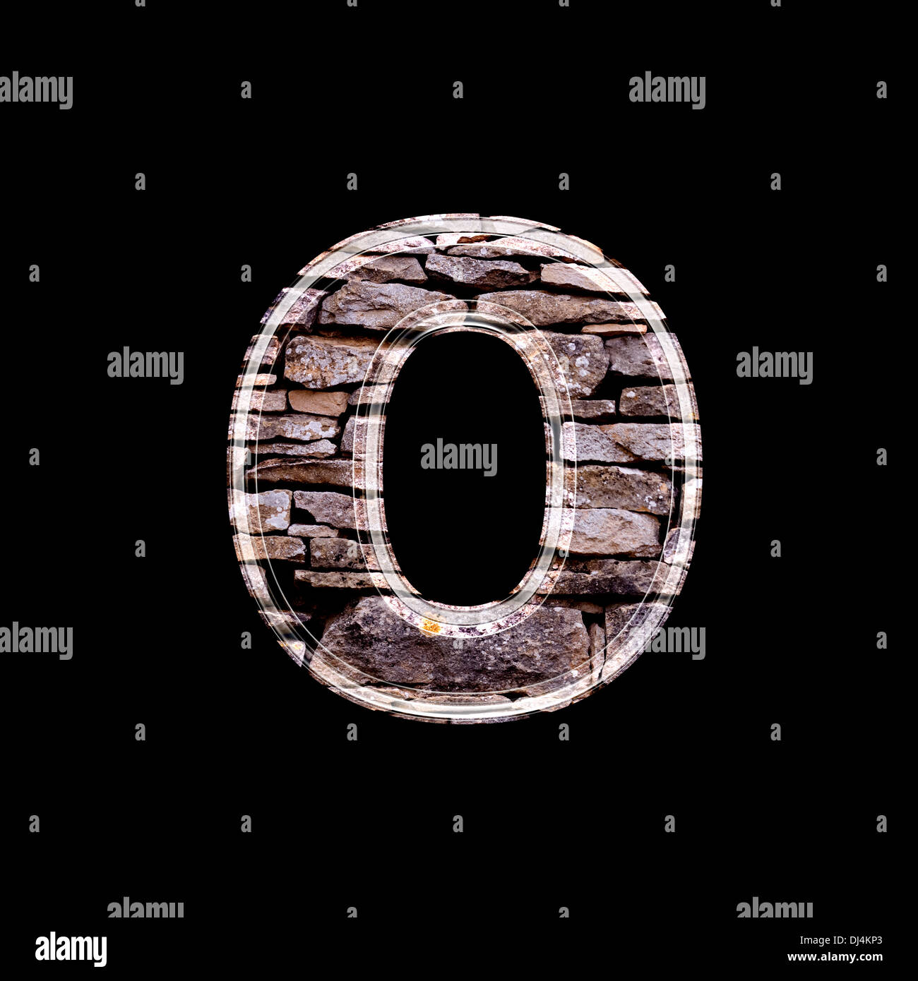 Stone wall 3d letter o Stock Photo - Alamy
