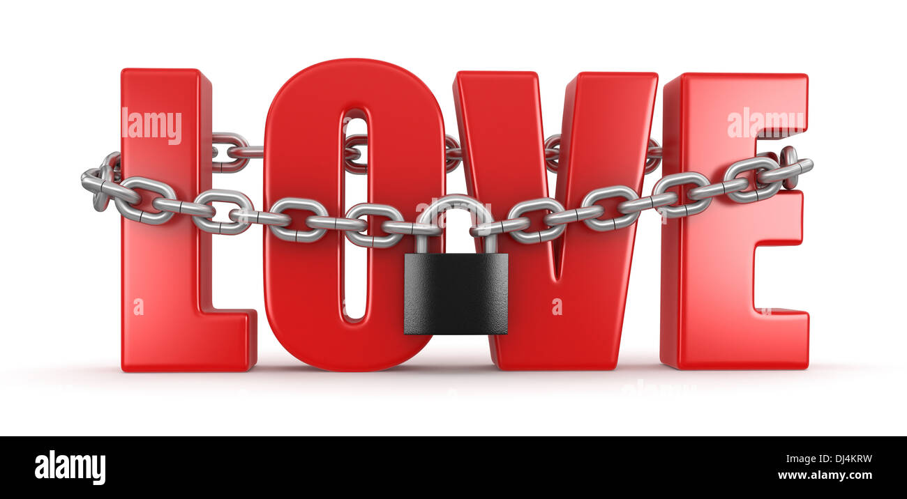 Love and lock (clipping path included Stock Photo - Alamy