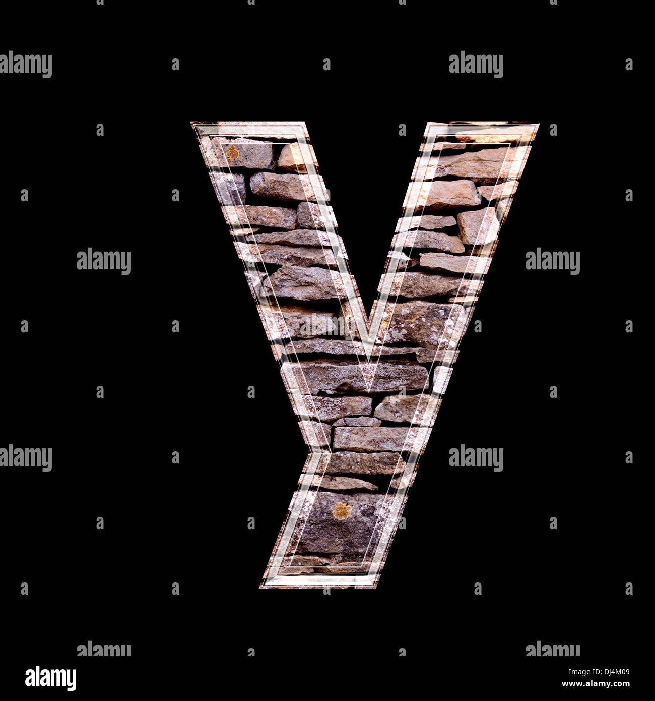 Stone wall 3d letter y Stock Photo - Alamy