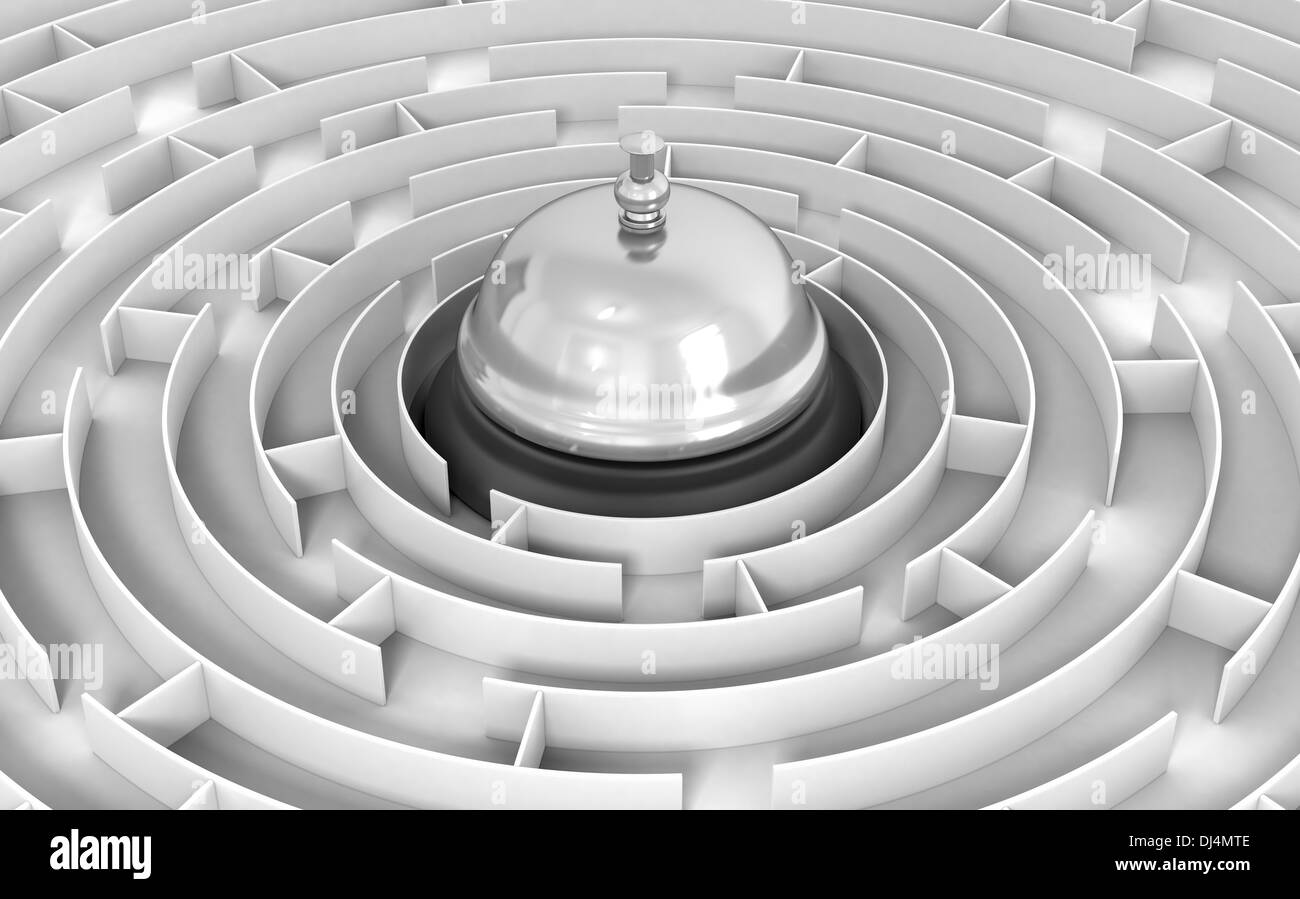 Maze to Service bell Stock Photo - Alamy