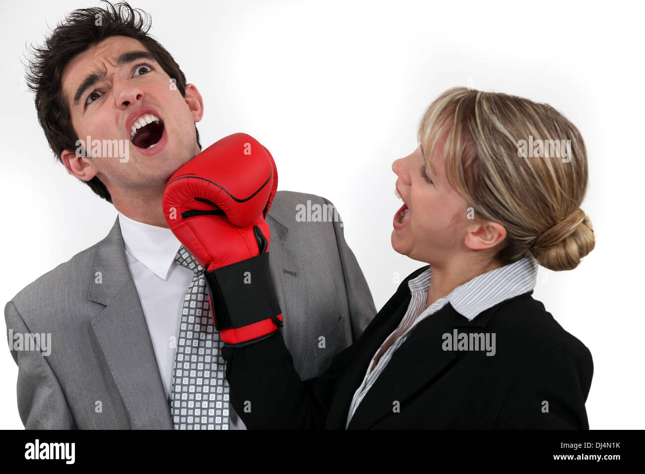 Woman giving man some punch hi-res stock photography and images - Alamy