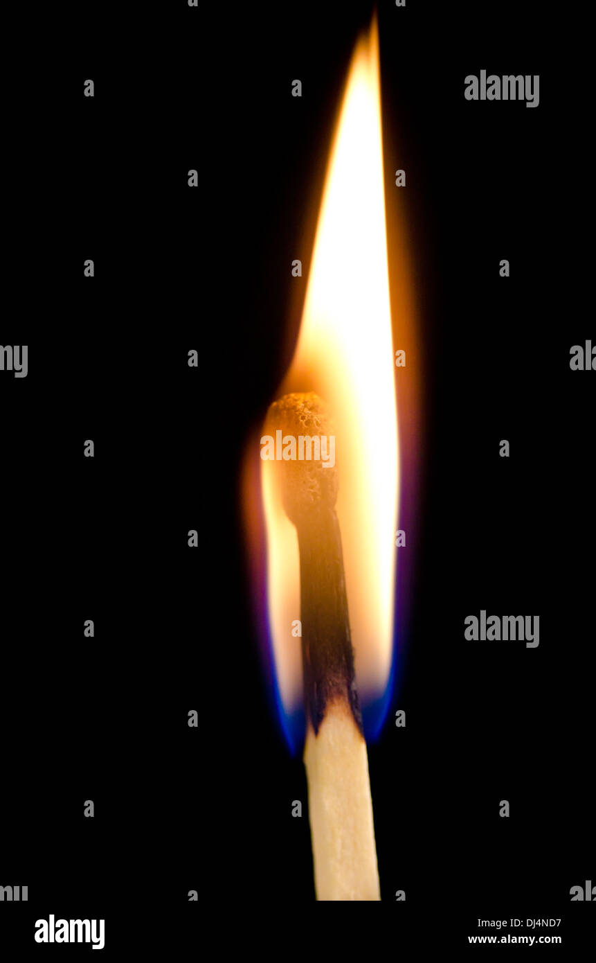 Burning Matchstick Flame Stock Photo - Alamy