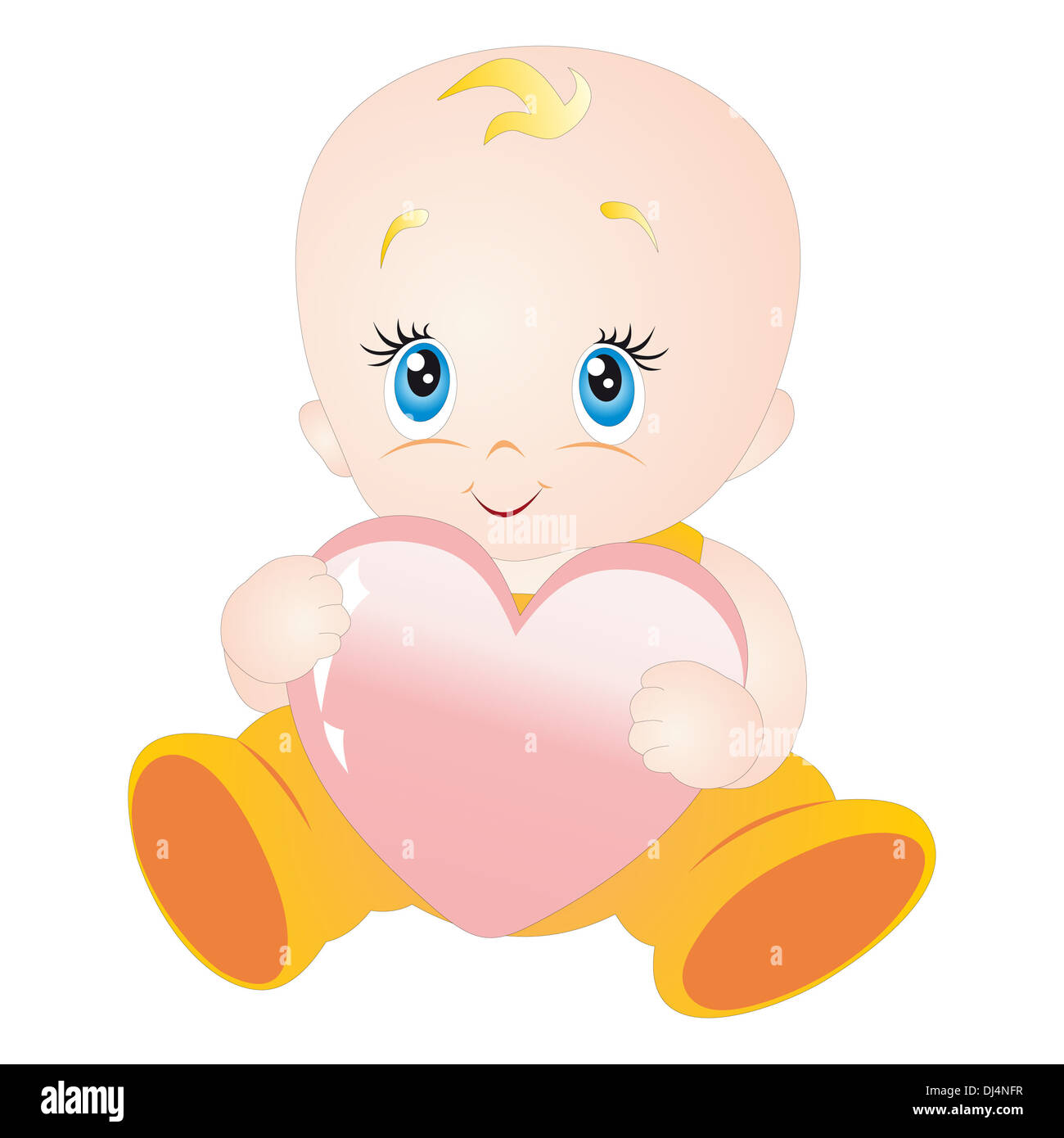Baby with heart Stock Photo - Alamy