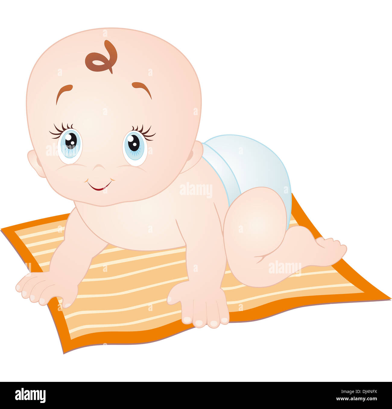 Baby girl diaper crawling Cut Out Stock Images & Pictures - Alamy