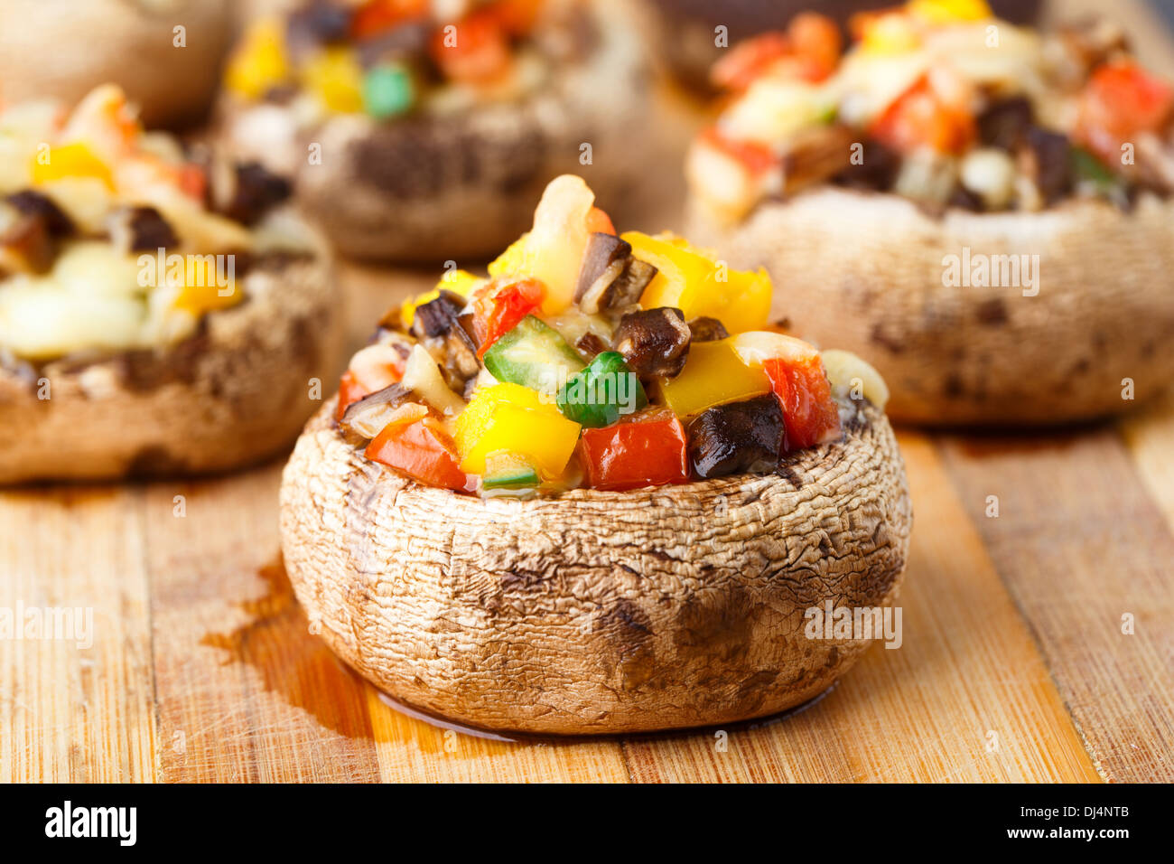 Stuffed portabella mushroom Stock Photo - Alamy