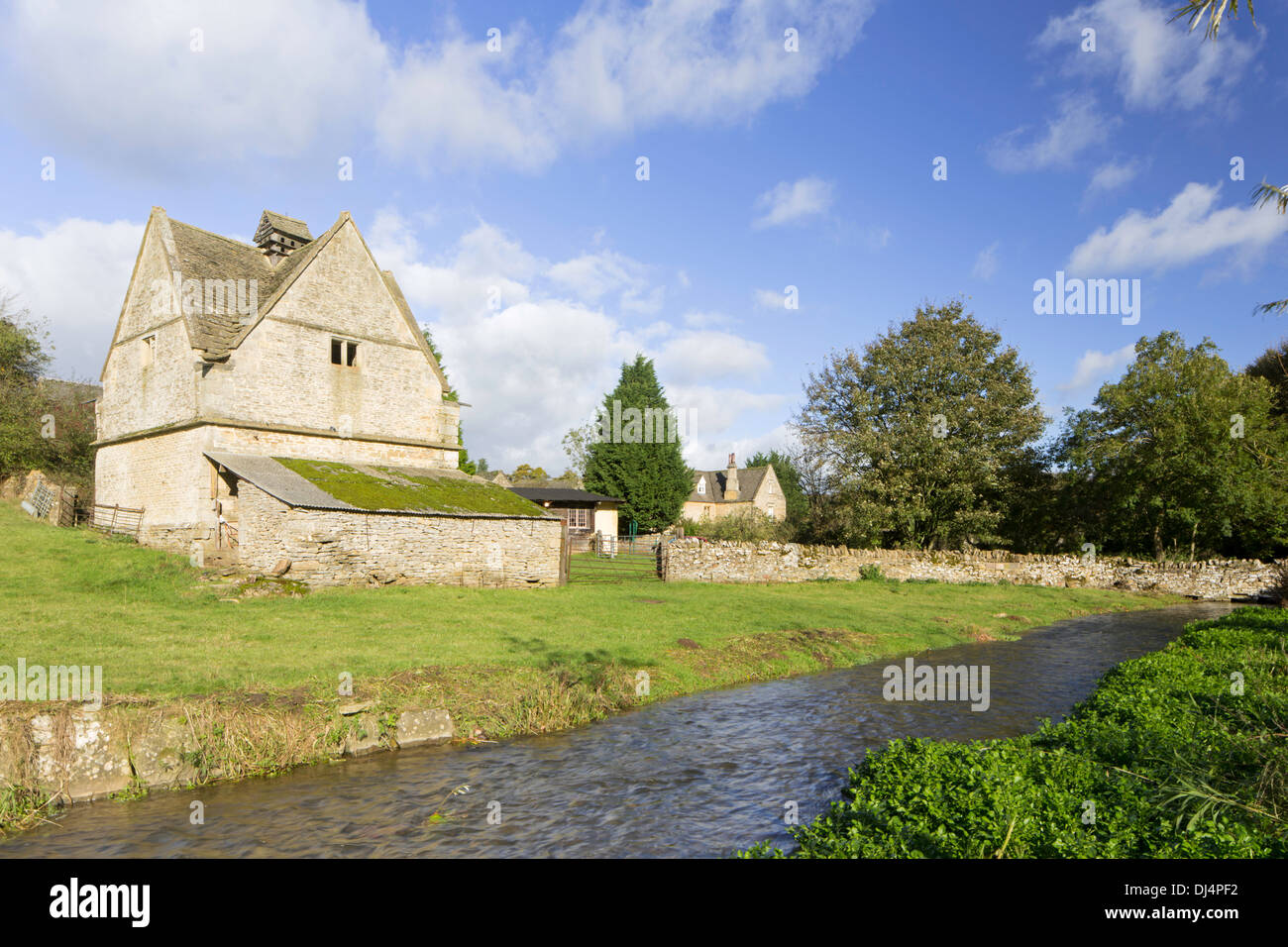 Naunton Dovecote on the River Windrush in the Cotswold village of ...
