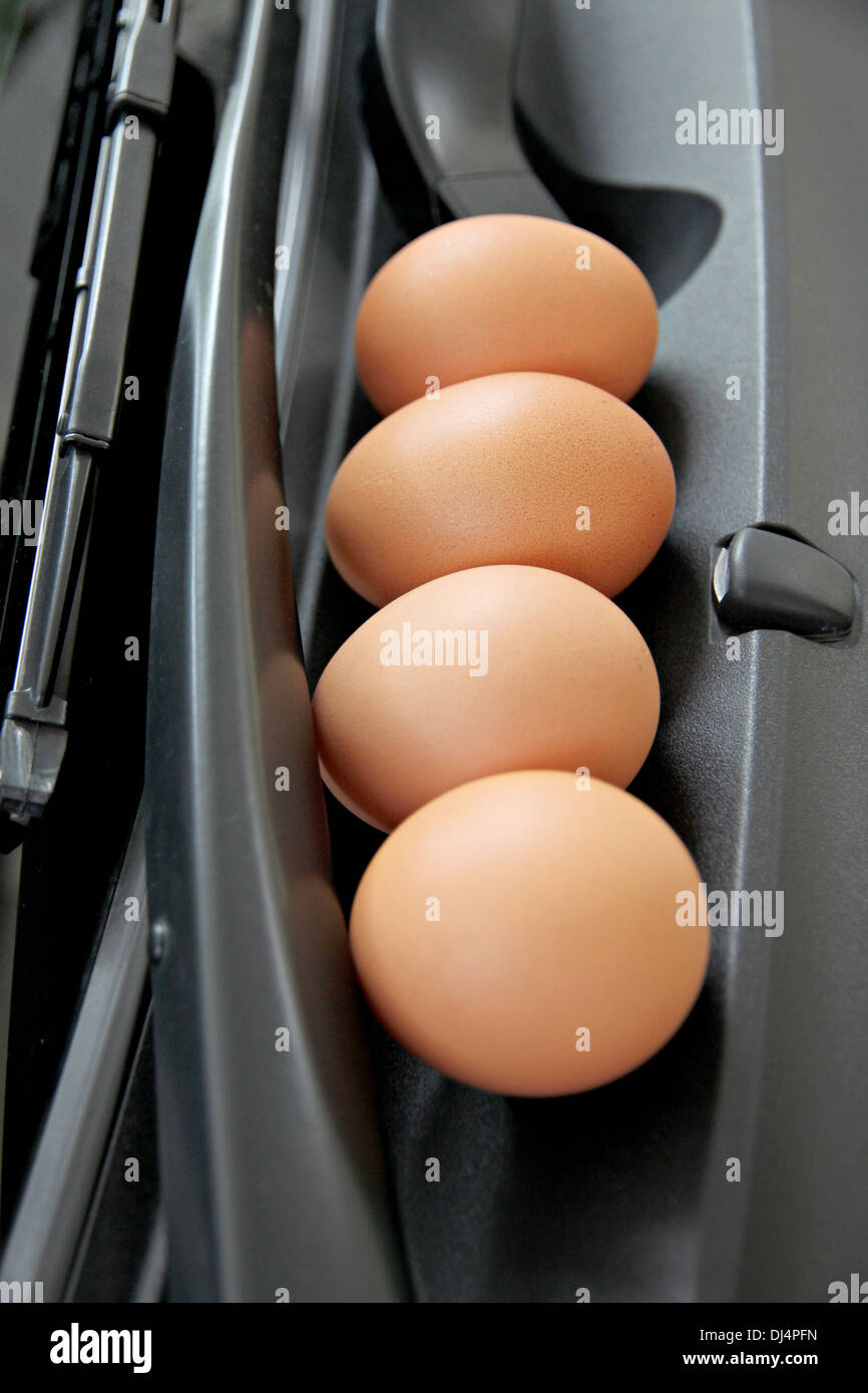 The Picture Eggs are placed in front of car Stock Photo - Alamy