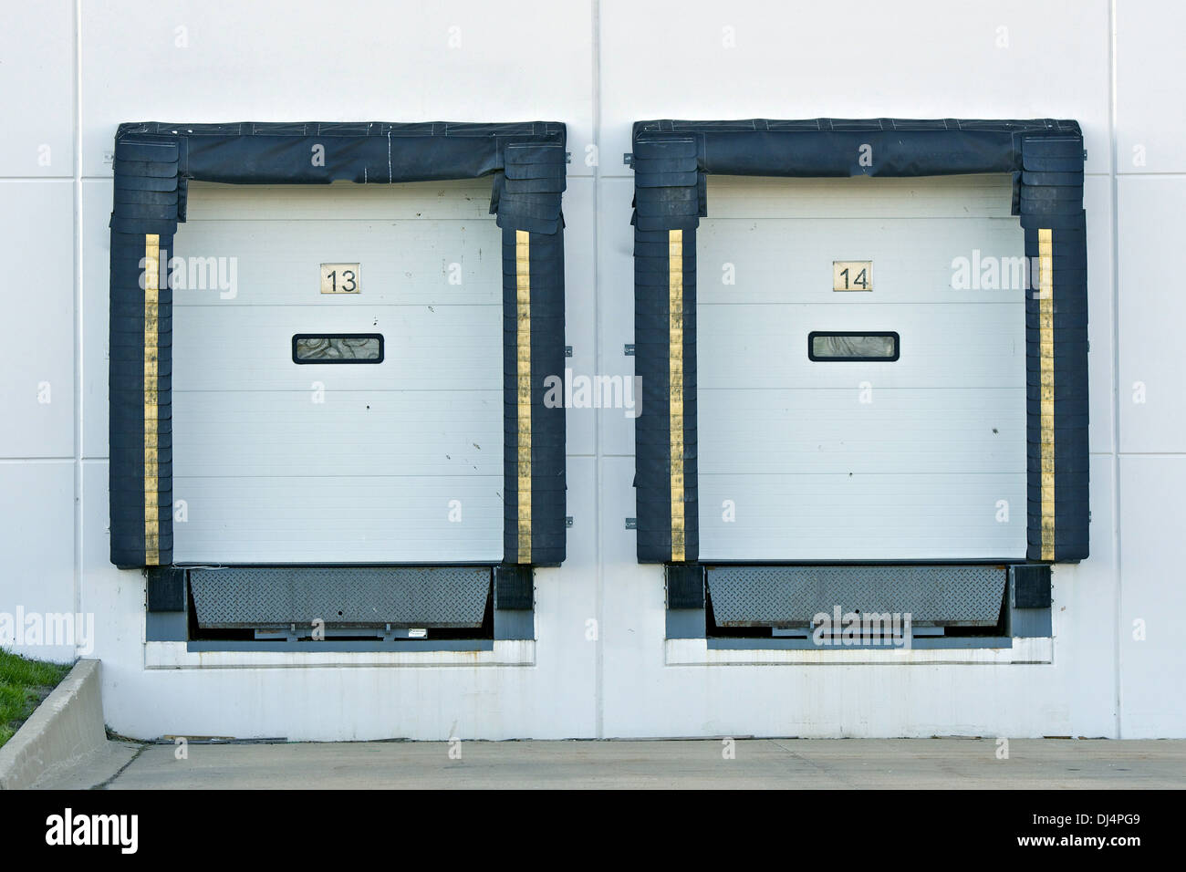Shipping Gates - Warehouse Building. Two Gates Closeup. Business ...