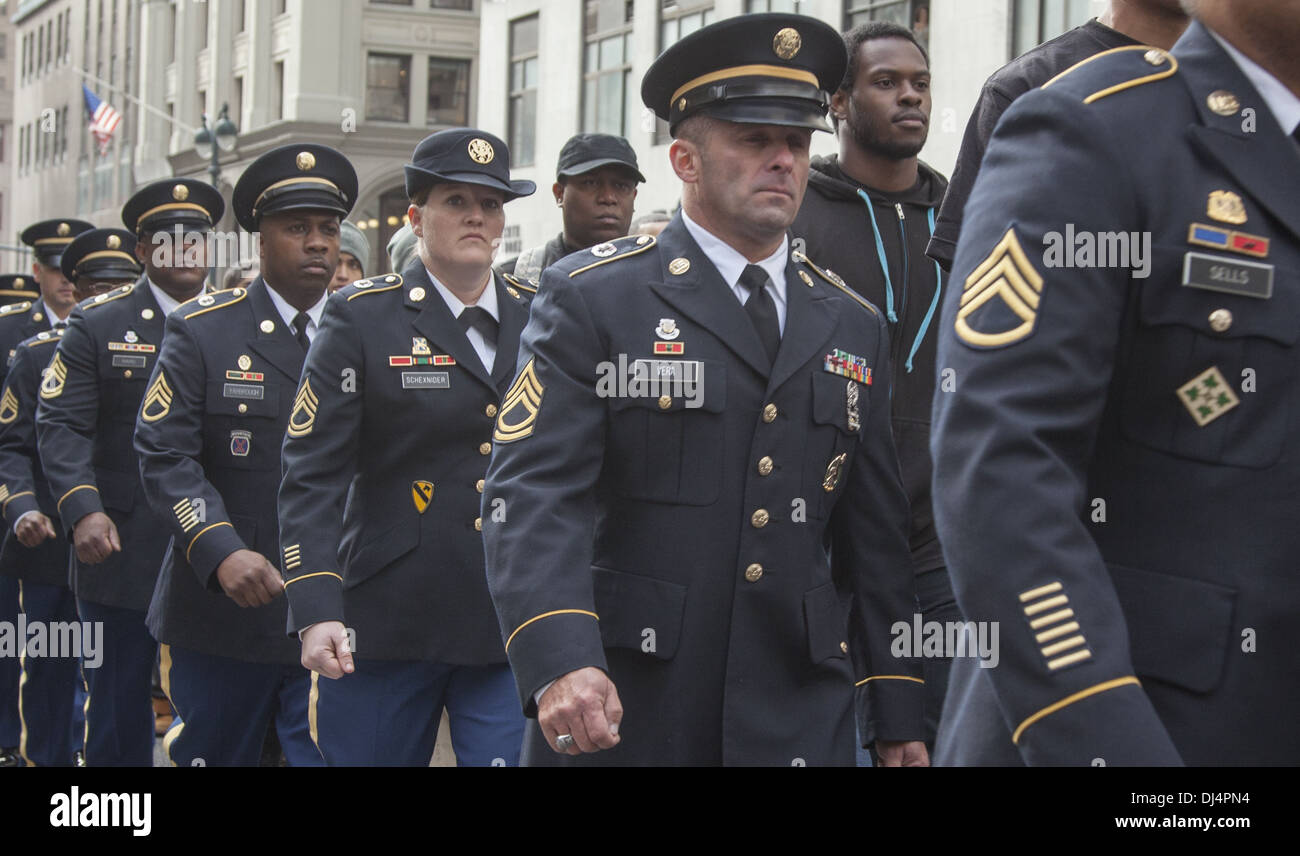 Veterans Day Parade along 5th Avenue in New York City lumbered along ...