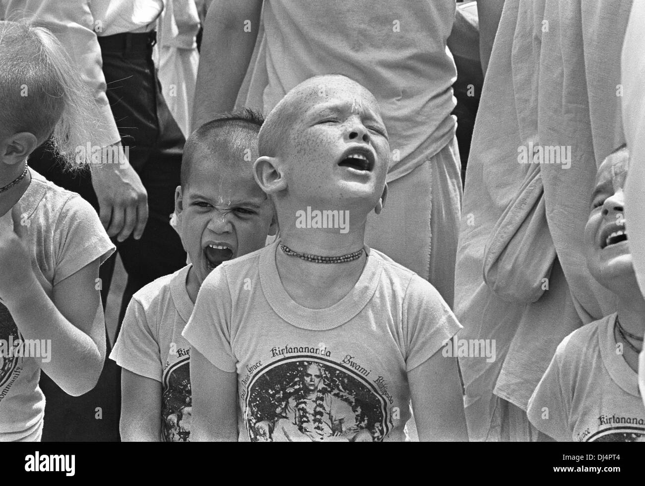Children chanting Black and White Stock Photos & Images - Alamy