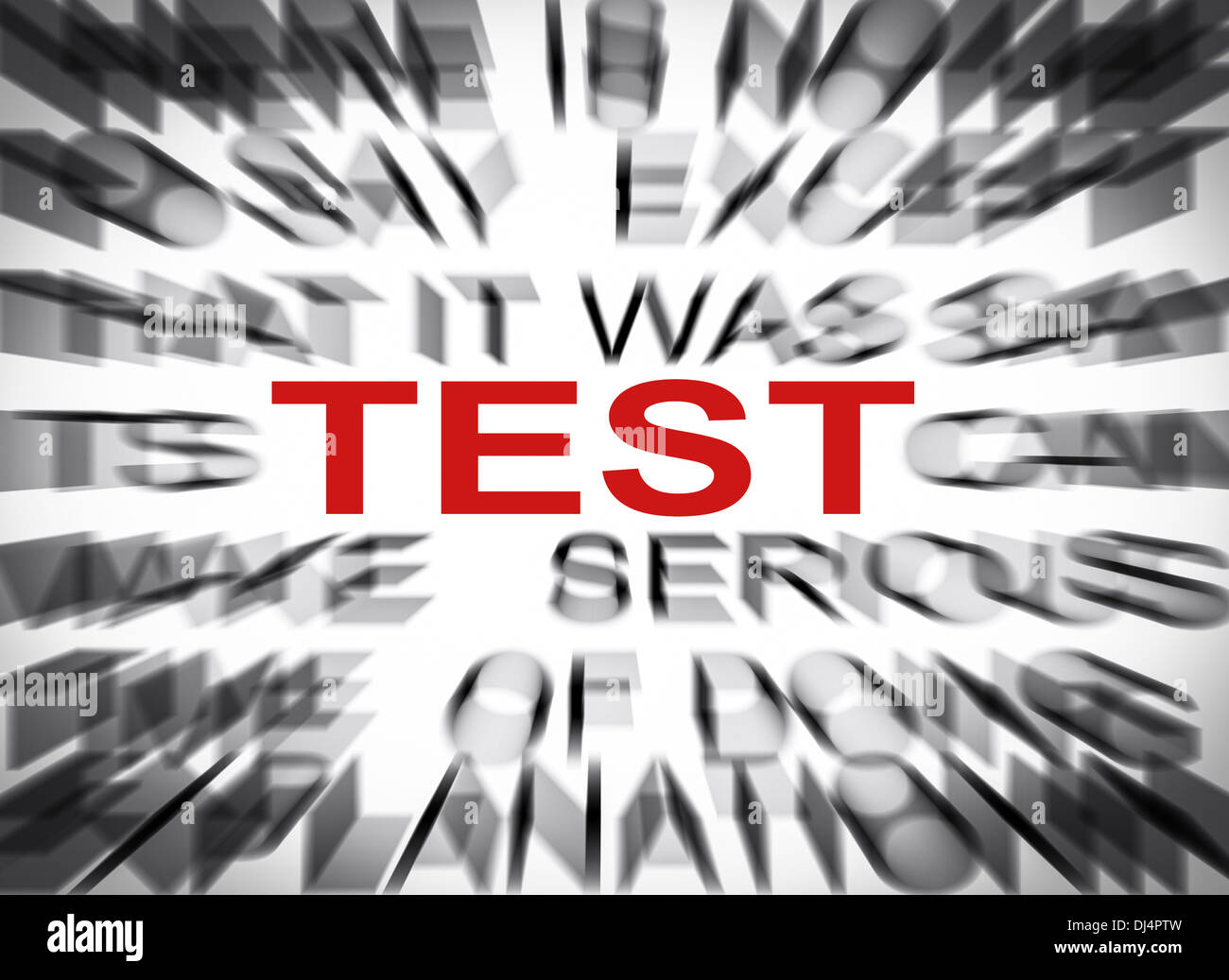 Blured text with focus on TEST Stock Photo - Alamy