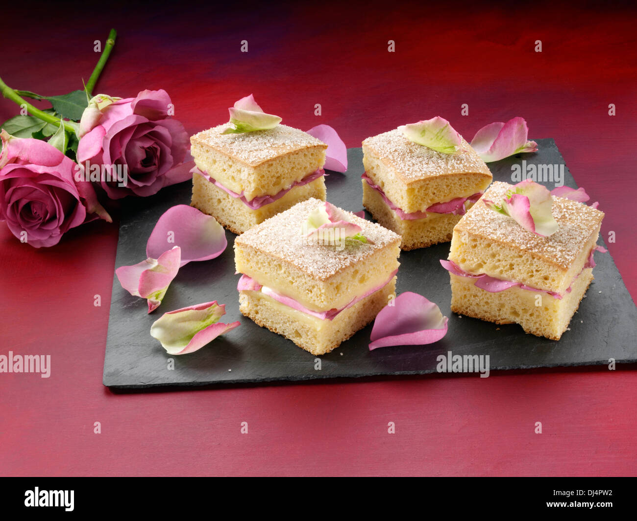 Rose petal tea sandwich Stock Photo - Alamy