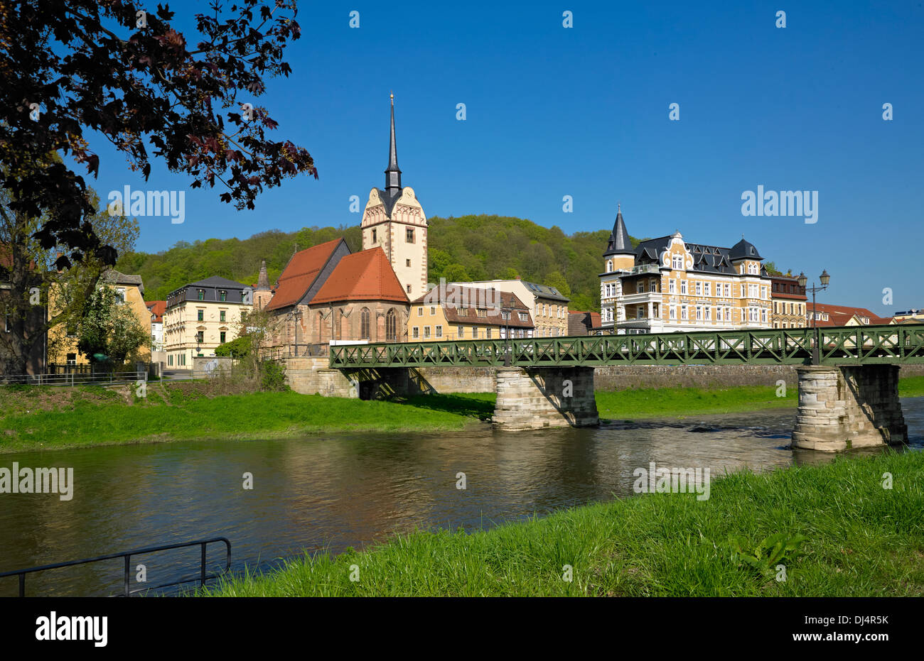 Borough Untermhaus, Church of Our Lady, ,bridge over White Elster River ...