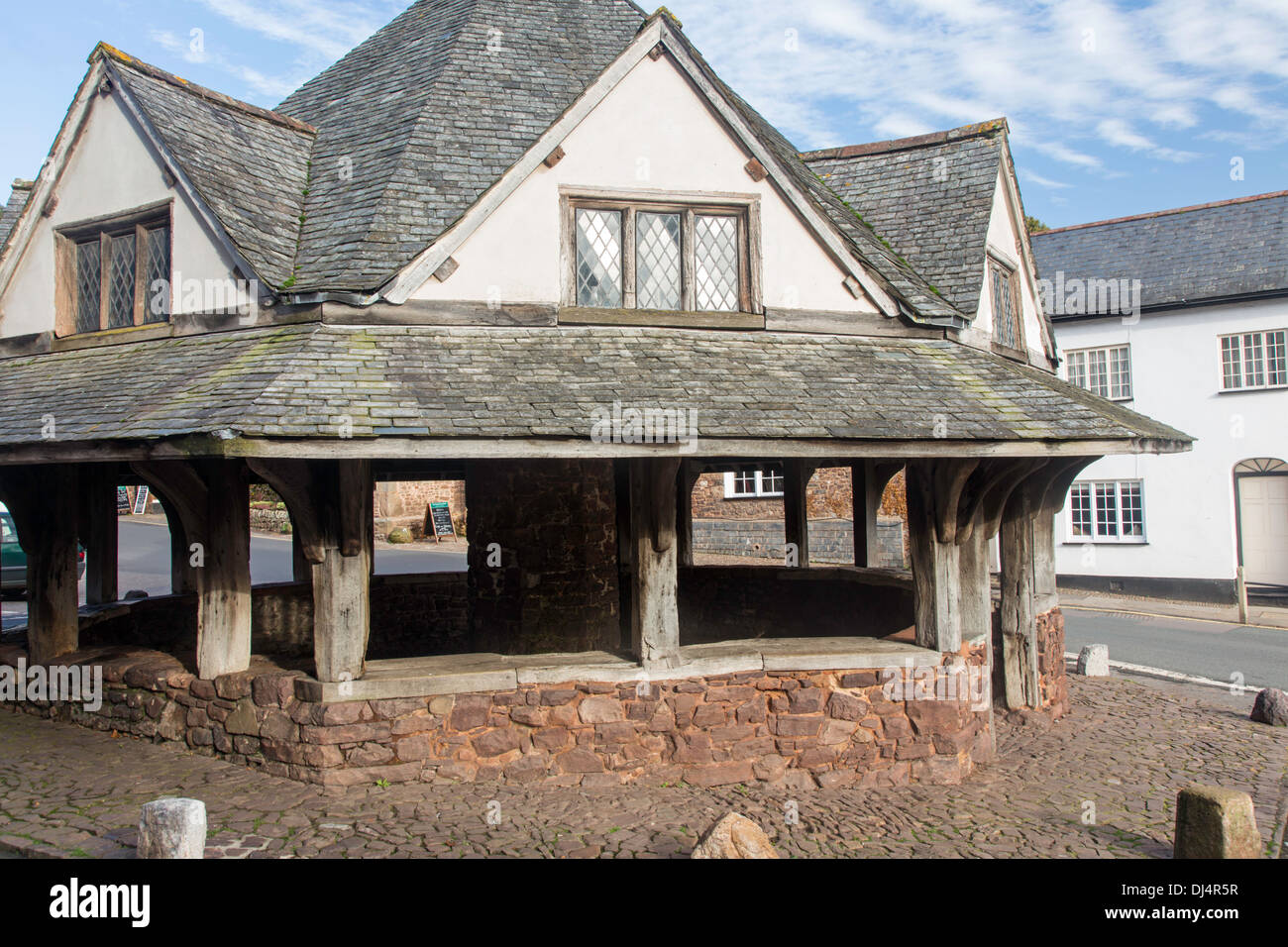 The octagonal Yarn Market in Dunster a Grade I listed building and ...