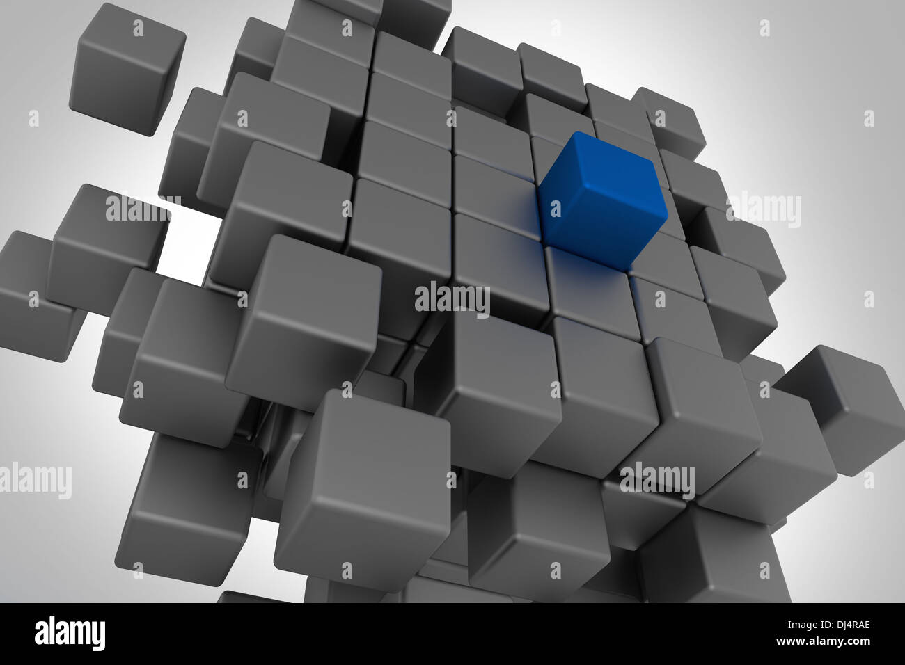 Leadership Cubes Concept. 3D Cubes Illustration. Blue Leader Cube ...