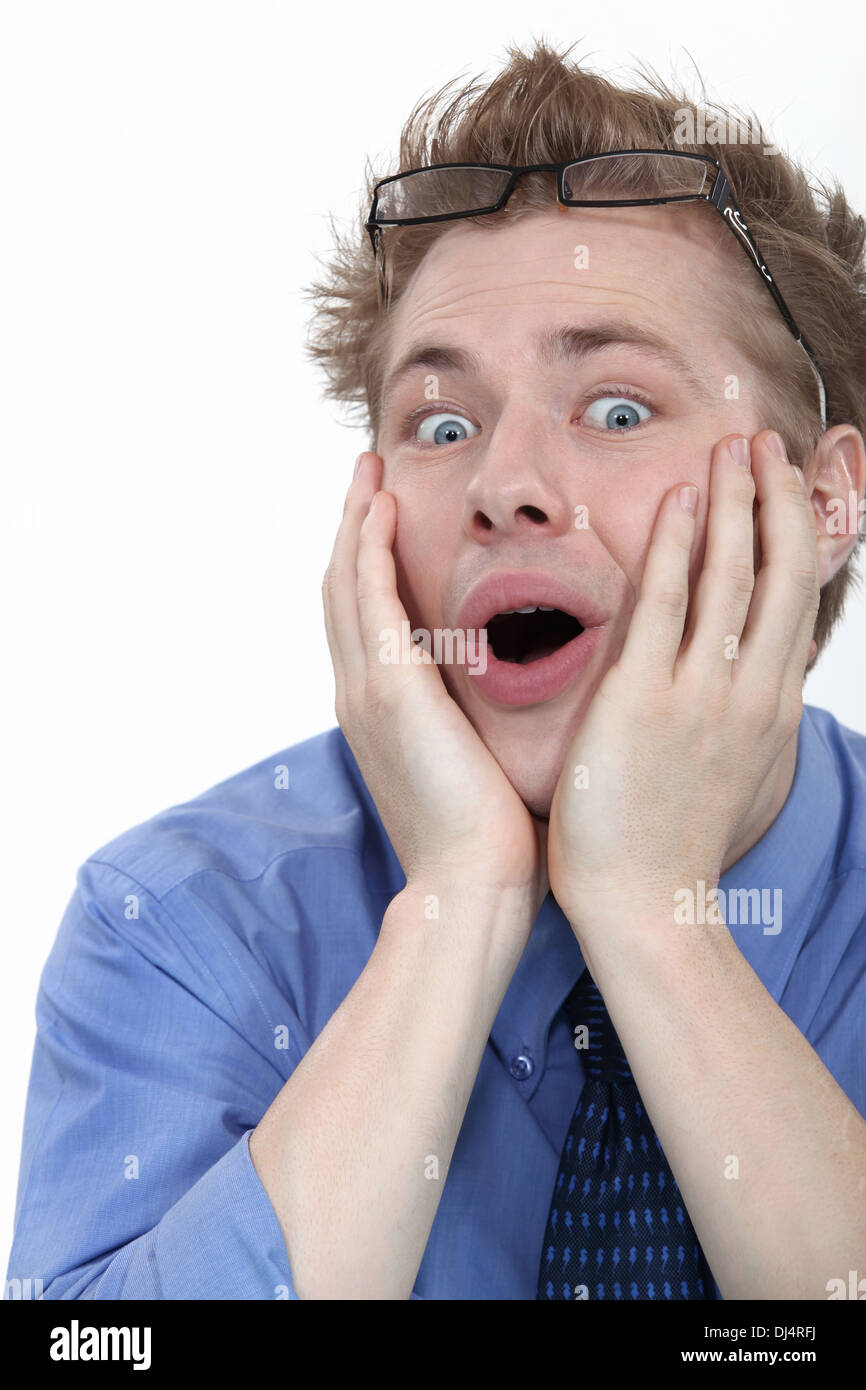 A very surprised man Stock Photo - Alamy