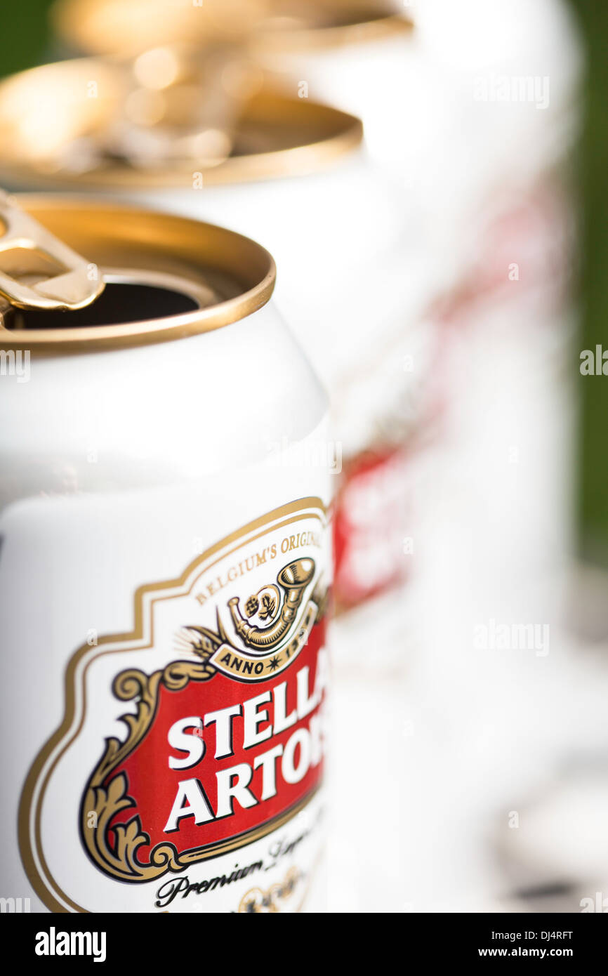 Cans of Stella Artois Larger Stock Photo - Alamy
