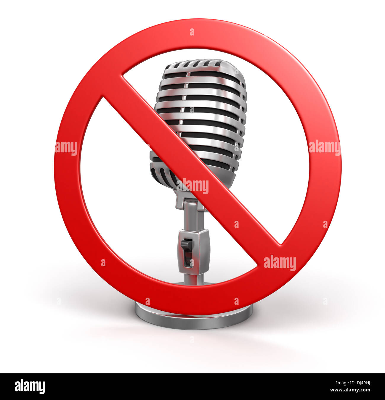 Microphone and prohibition sign (clipping path included Stock Photo - Alamy