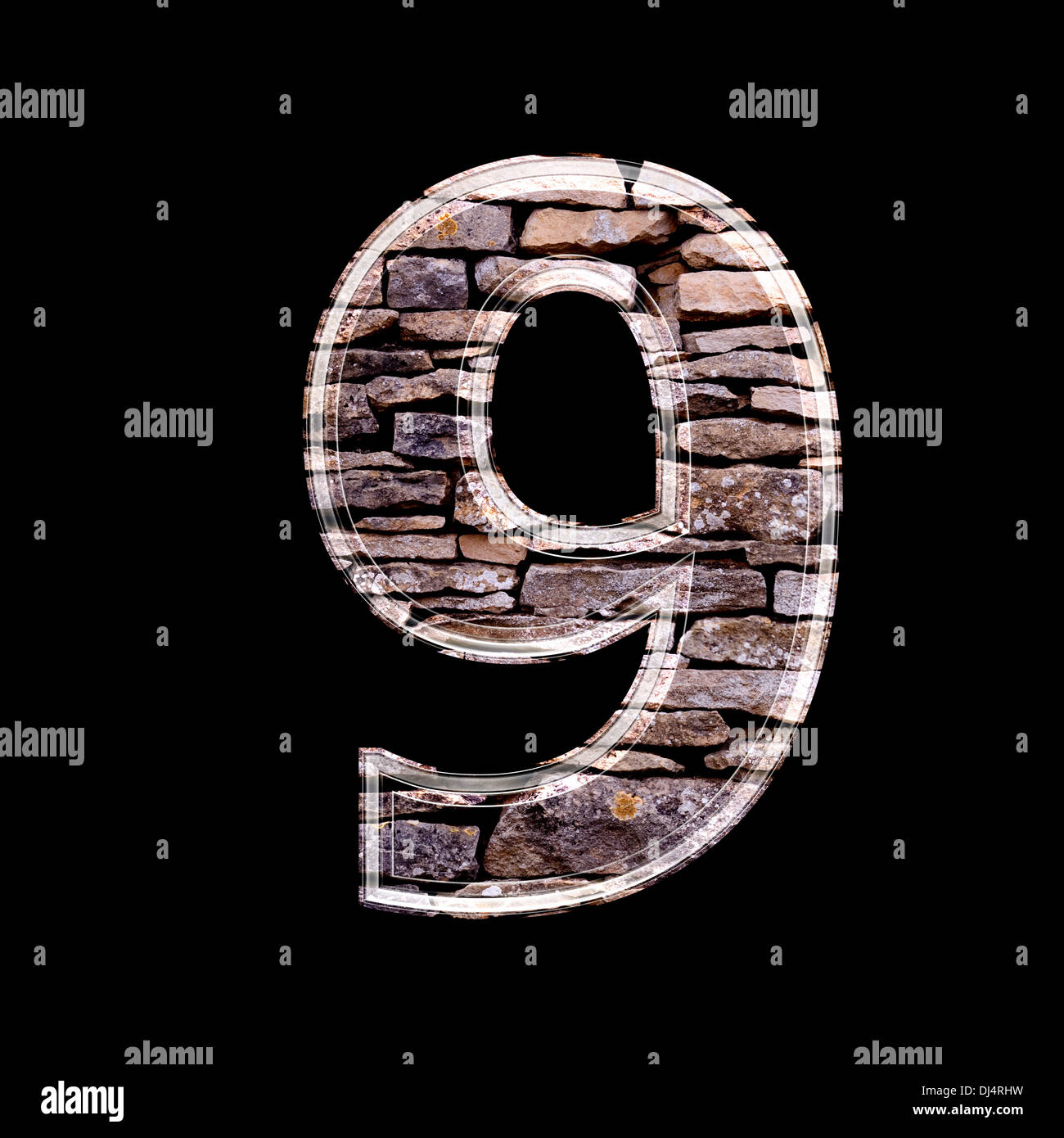 stone 3d digit 9 Stock Photo - Alamy