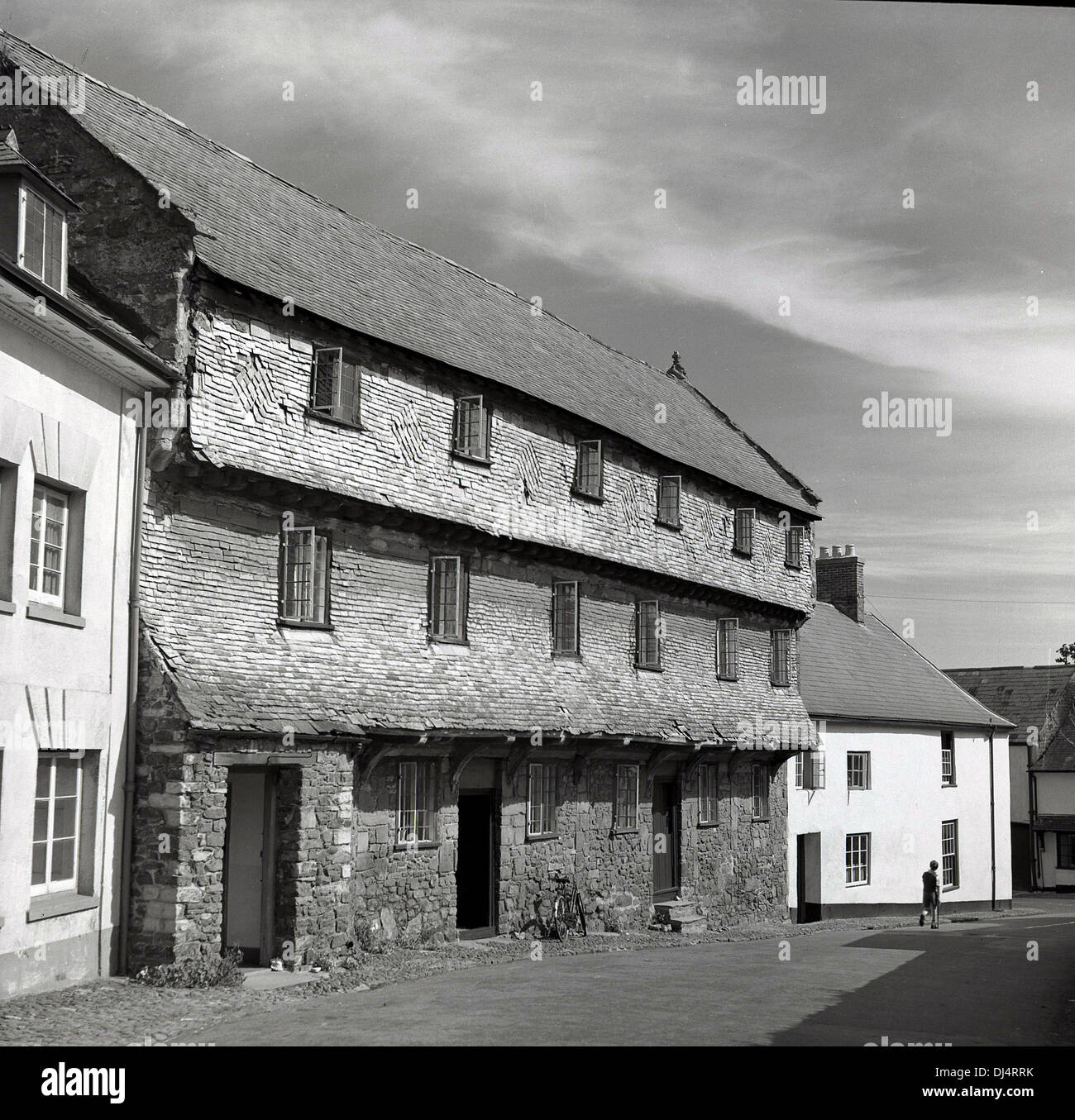 1950s, historical, medieval stone barn type building, original built ...