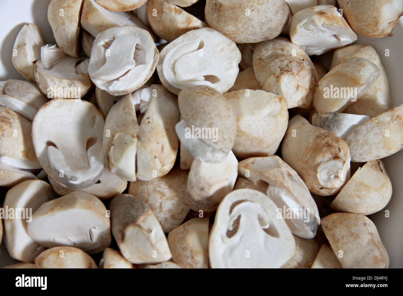 The Picture Stack of fresh Mushroom in Kitchen before cooking food ...