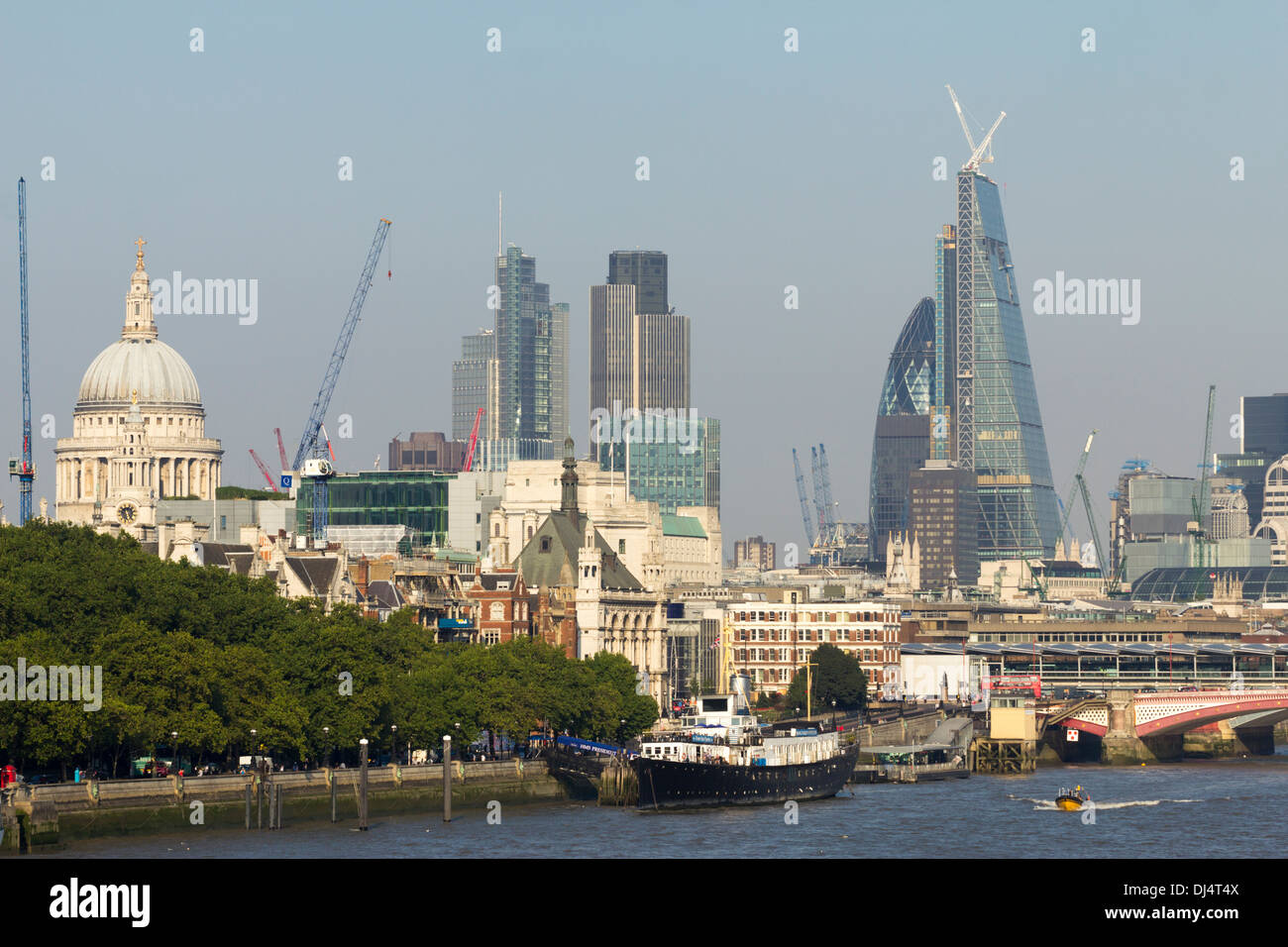 River Thames - City of London skyline Stock Photo - Alamy