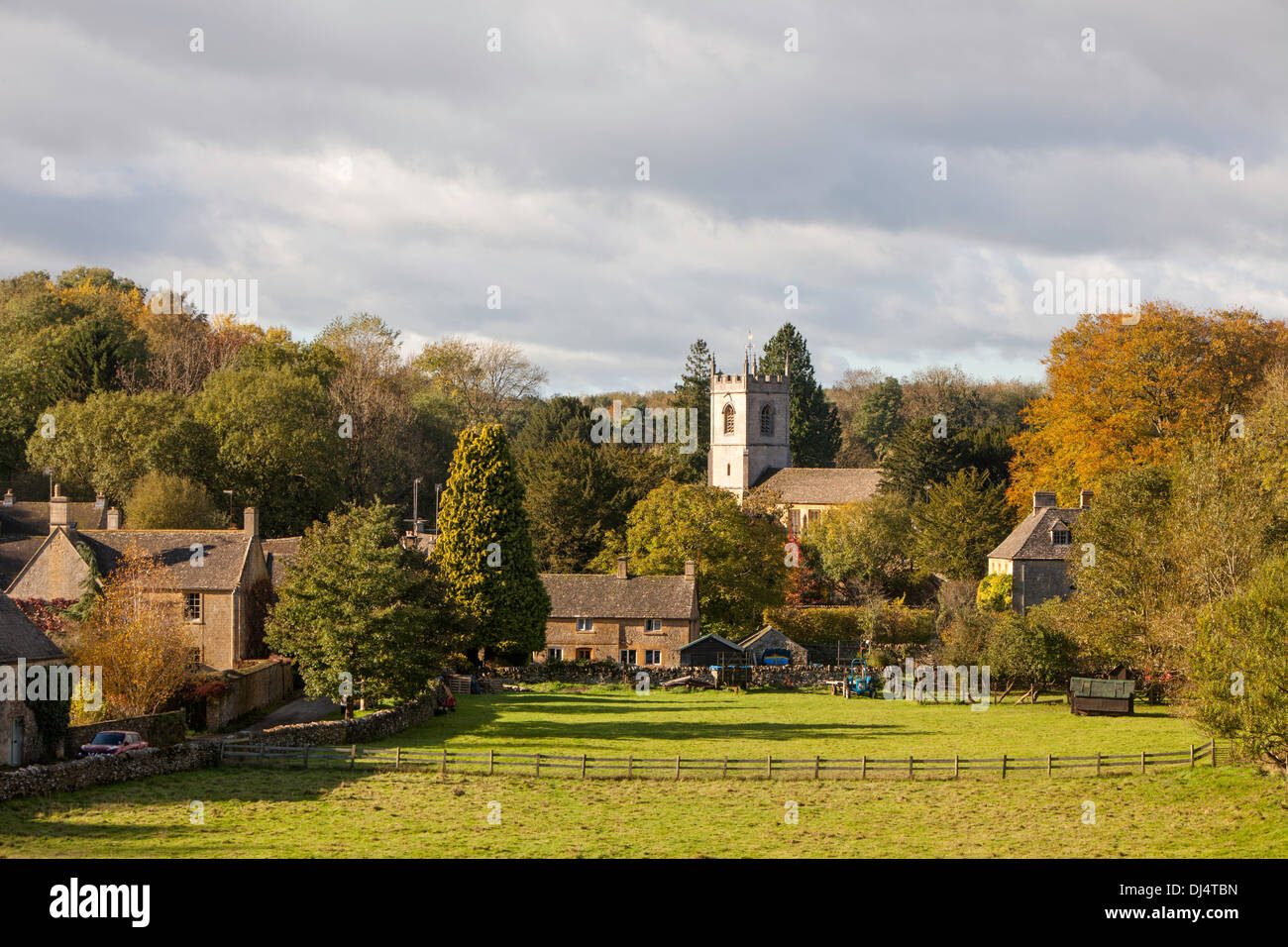 Autumn in the Cotswold village of Naunton, Gloucestershire, England, UK ...