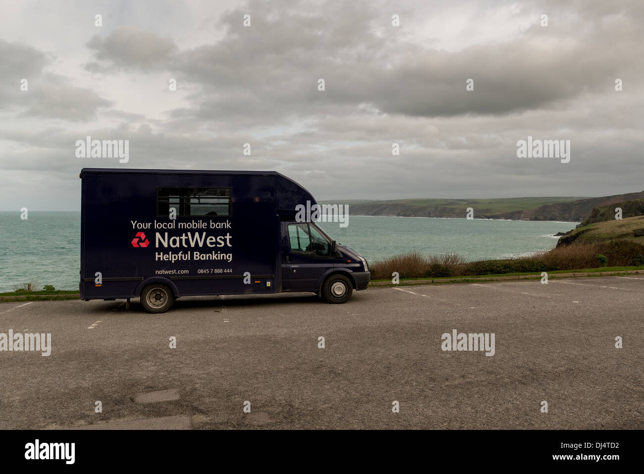 Mobile banking van in Cornwall Stock Photo - Alamy