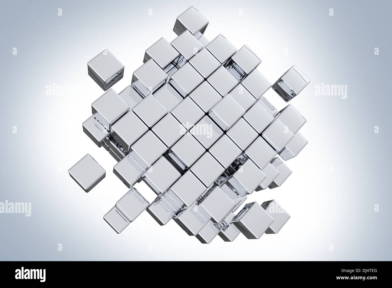 Silver Cubes Concept. Abstract 3D Design Stock Photo - Alamy