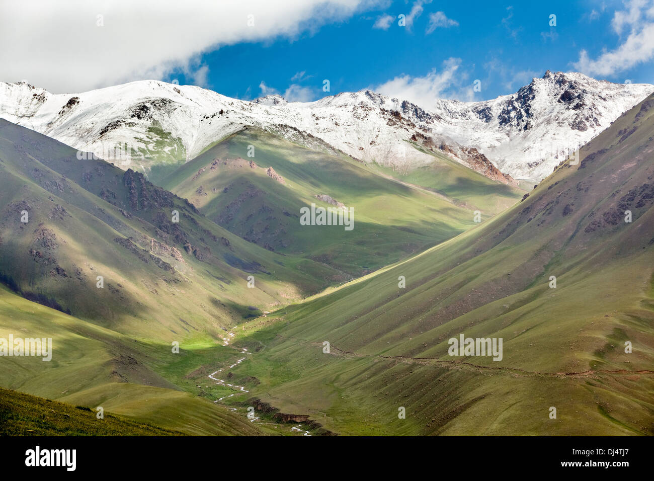 Mountains range with snowy peaks, Tien Shan Stock Photo - Alamy