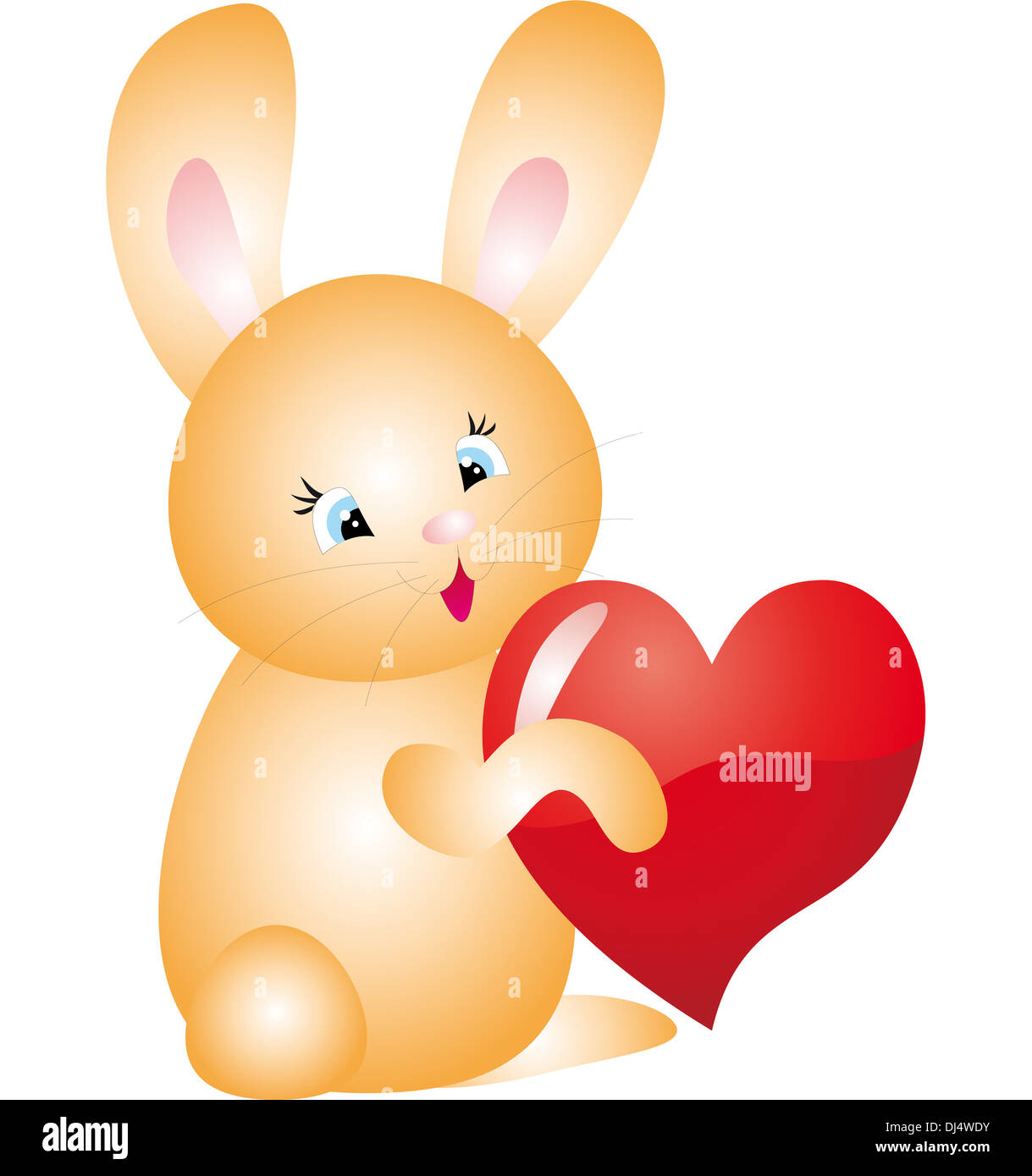 Rabbit with Heart Illustration Stock Photo - Alamy