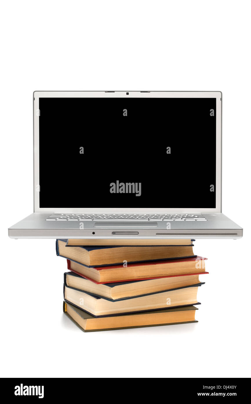 books and new laptop Stock Photo - Alamy