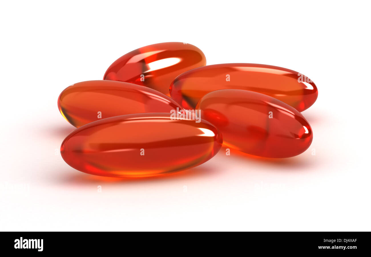Vitamin Supplements on white background (Computer generated image Stock ...