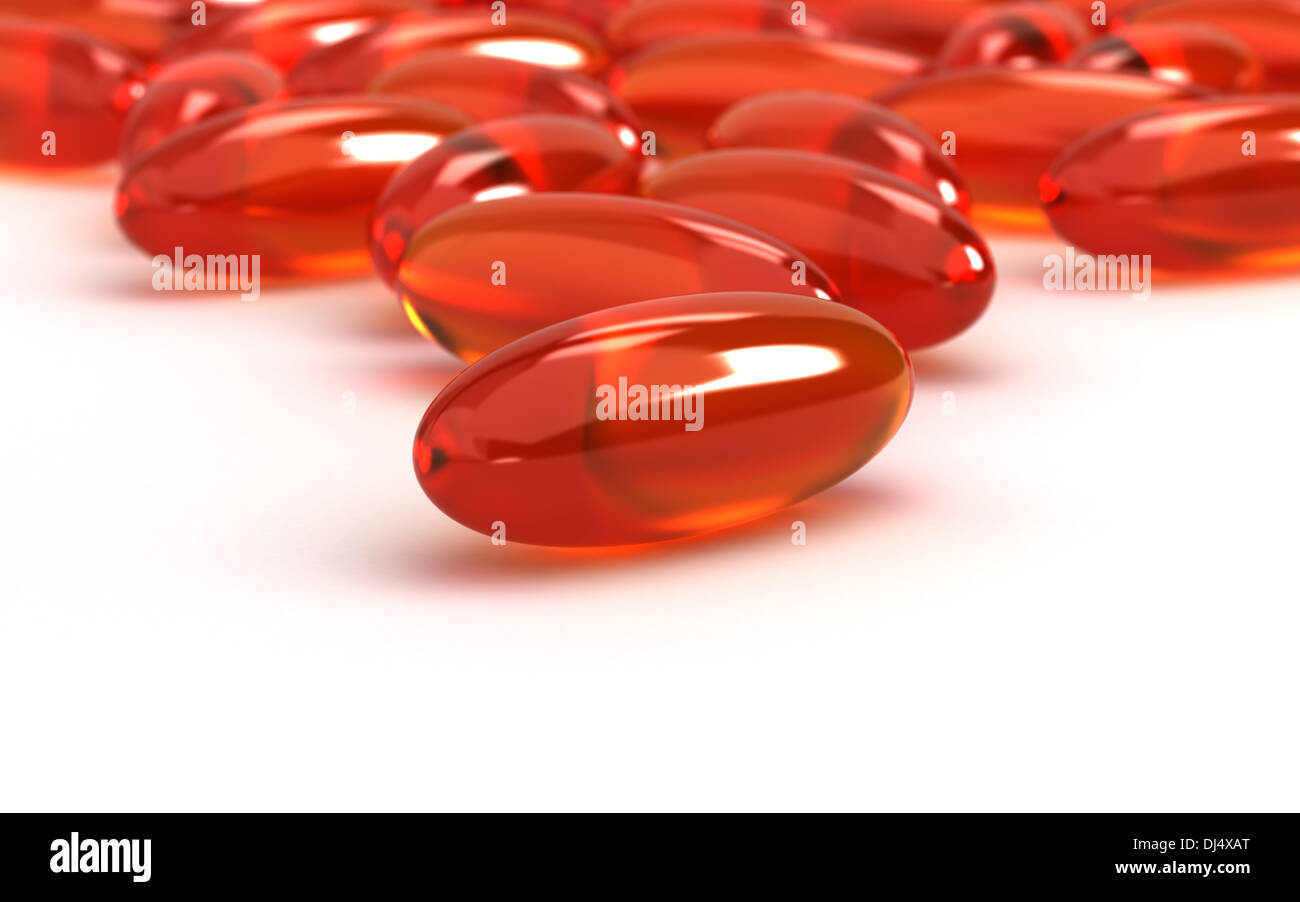 Vitamin Supplements on white background (Computer generated image Stock ...