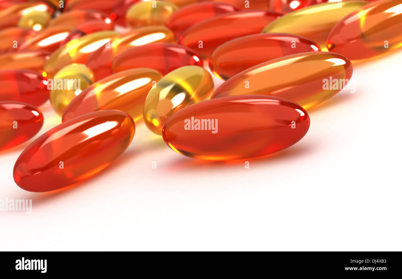 Vitamin Supplements on white background (Computer generated image Stock ...