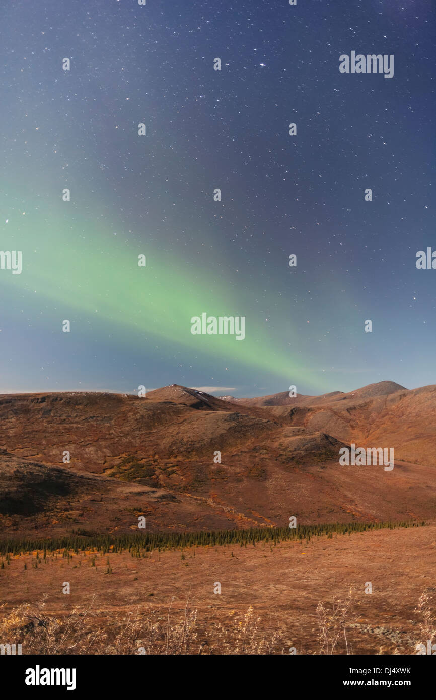 Northern Lights Above Eagle Summit And Pinelle Mountain Range Along The ...