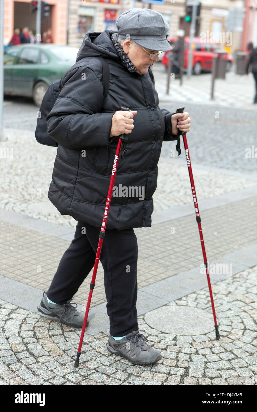 60 years old woman walking stick hi-res stock photography and images ...