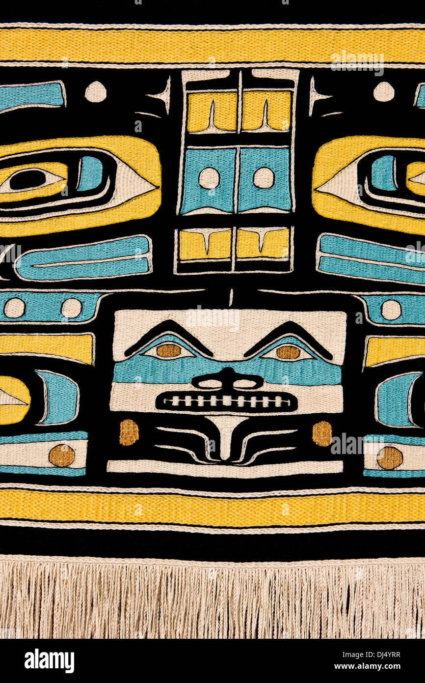 Close Up Of An Eagle Clan Chilkat Blanke Woven In Traditional Style ...