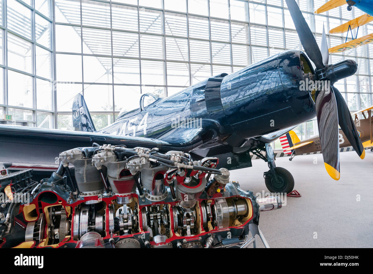 Washington, Seattle, The Museum of Flight, cut-away Pratt & Whitney R ...