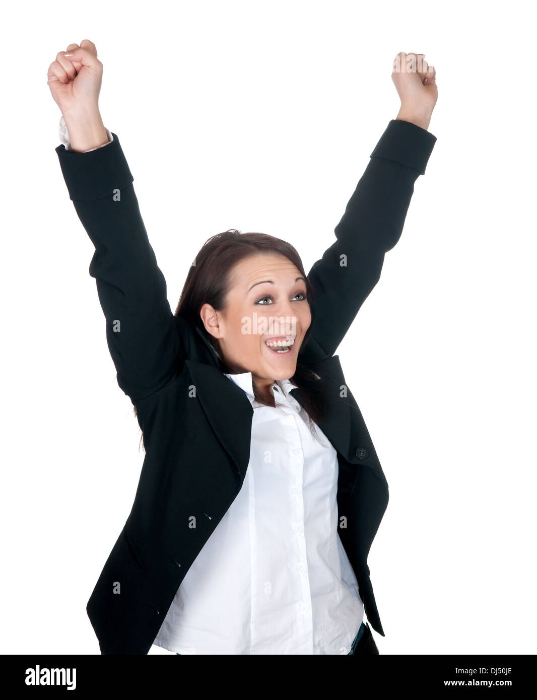 happy businesswoman cheering Stock Photo - Alamy