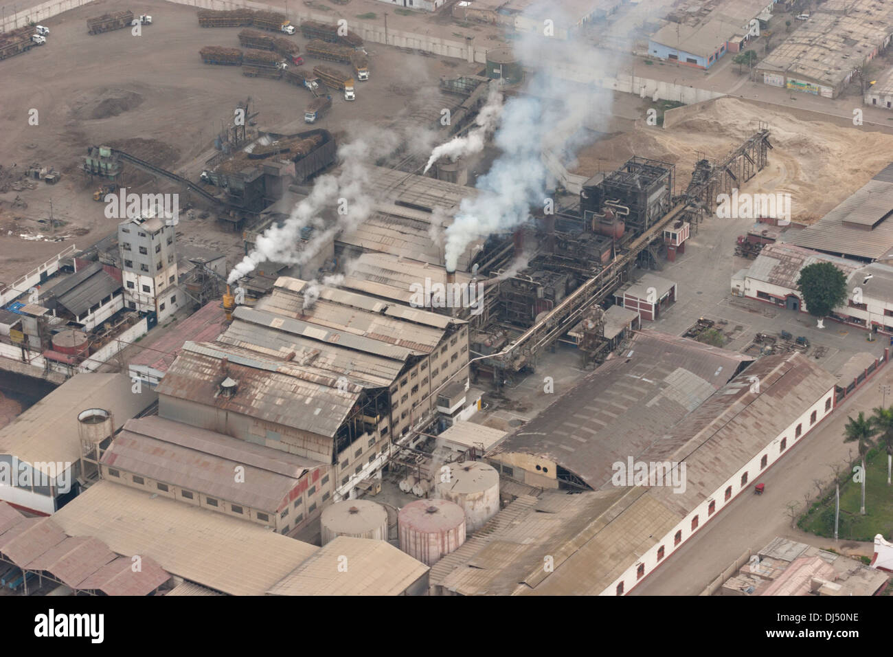 sugar cane refinery Peru factory industrial Stock Photo - Alamy