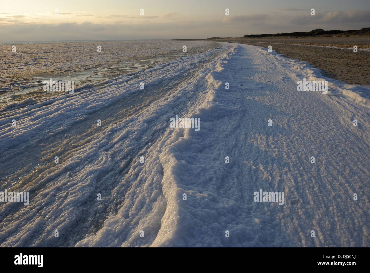 Frozen Surf on Hornum Beach Stock Photo - Alamy