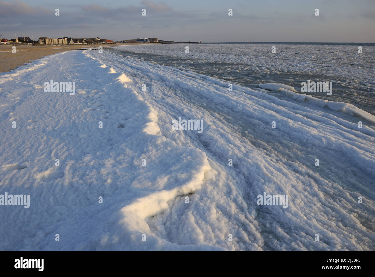 Frozen Surf on Hornum Beach Stock Photo - Alamy