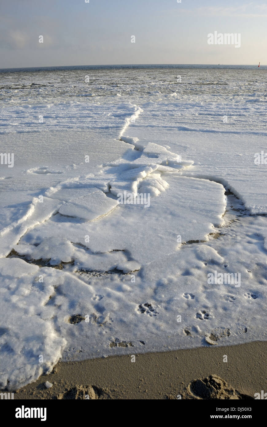 Frozen Surf on Hornum Beach Stock Photo - Alamy