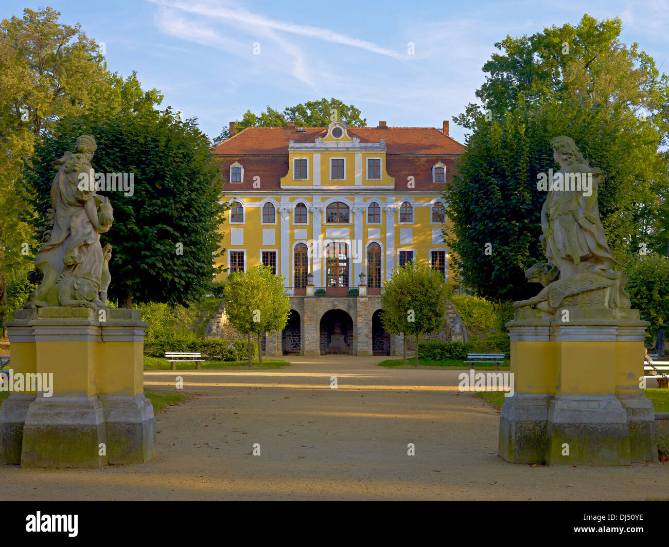 Baroque castle Neschwitz, Upper Lusatia, Saxony, Germany Stock Photo ...