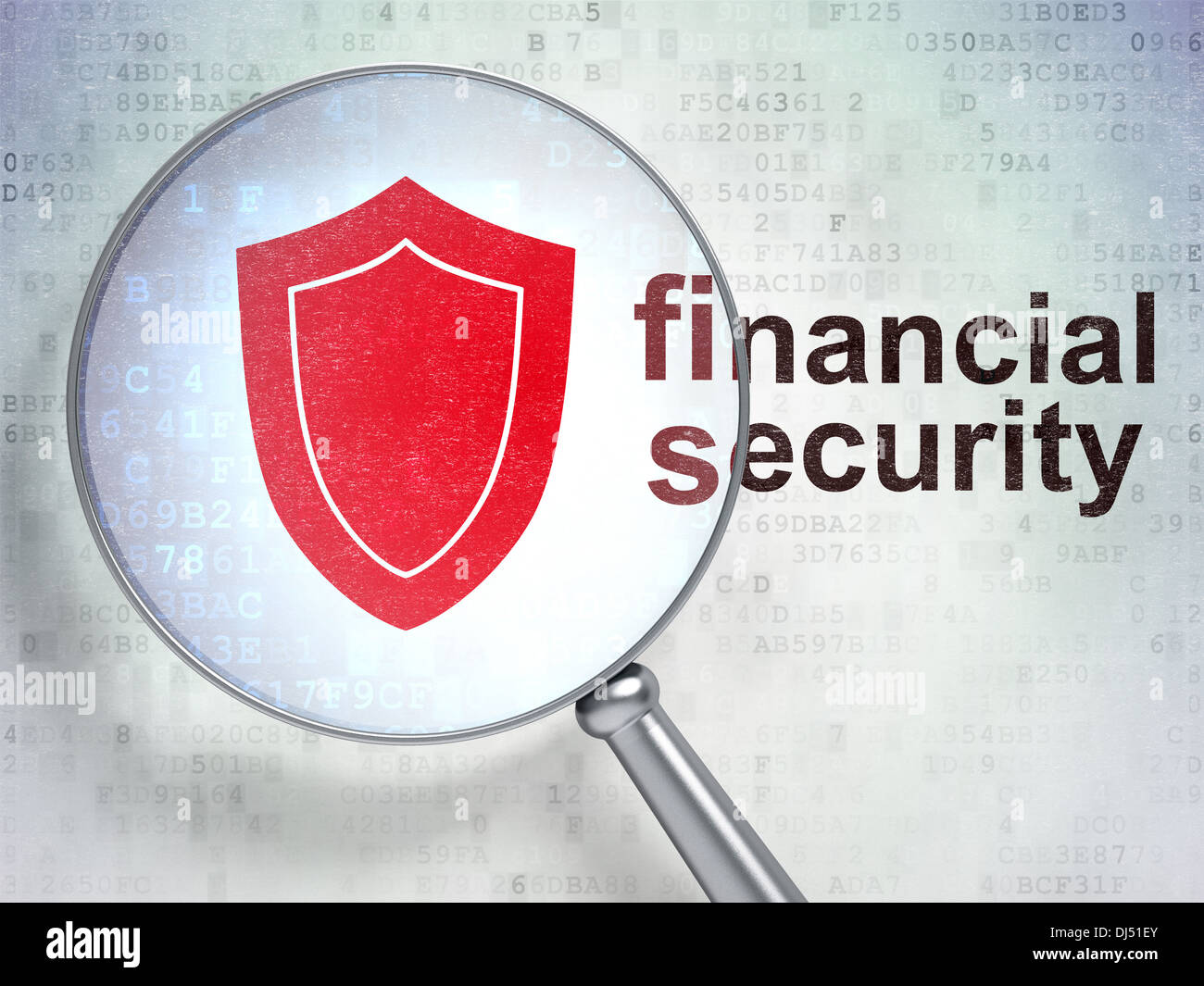Safety concept: Shield and Financial Security with optical glass Stock ...