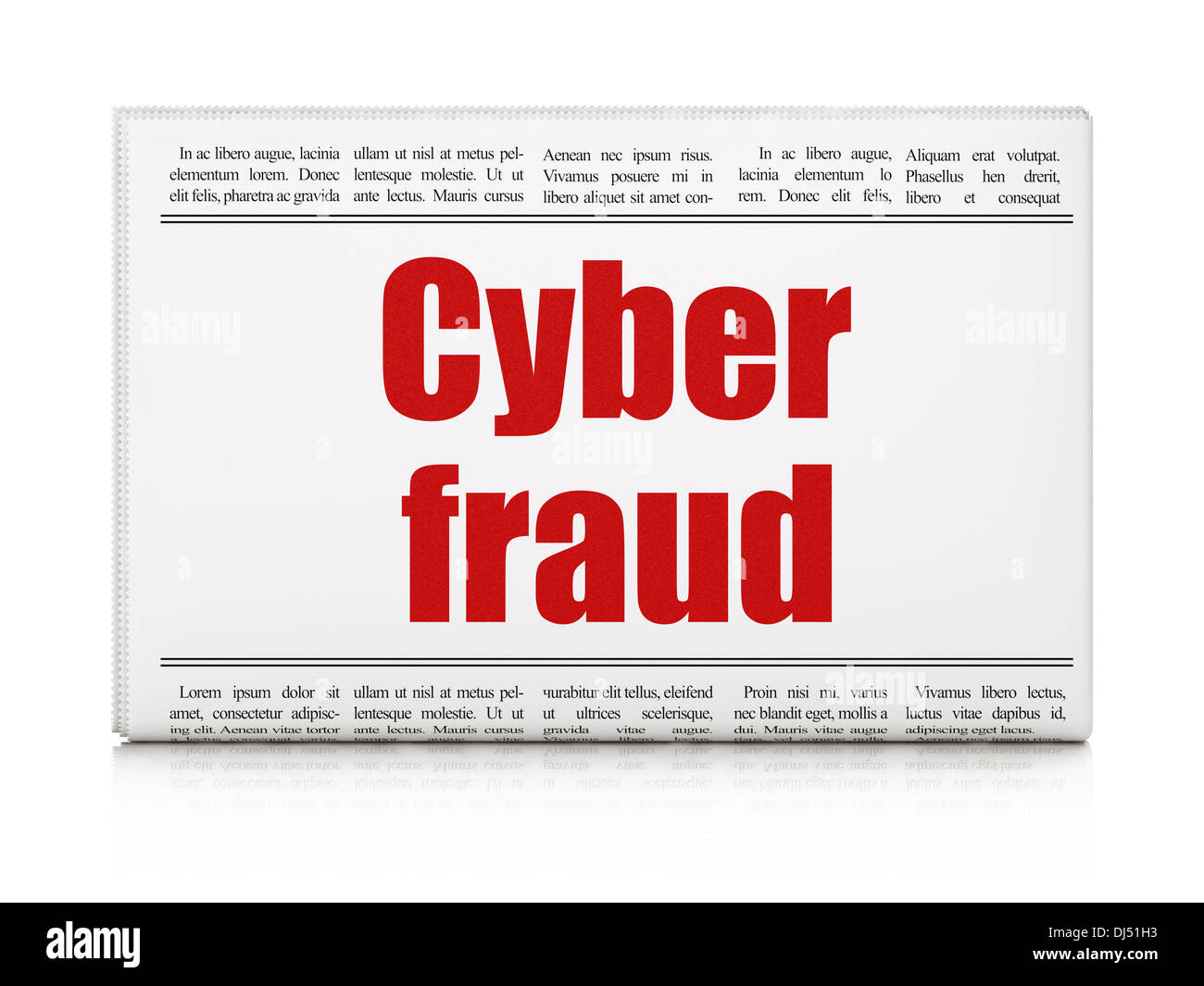 Safety concept: newspaper headline Cyber Fraud Stock Photo - Alamy