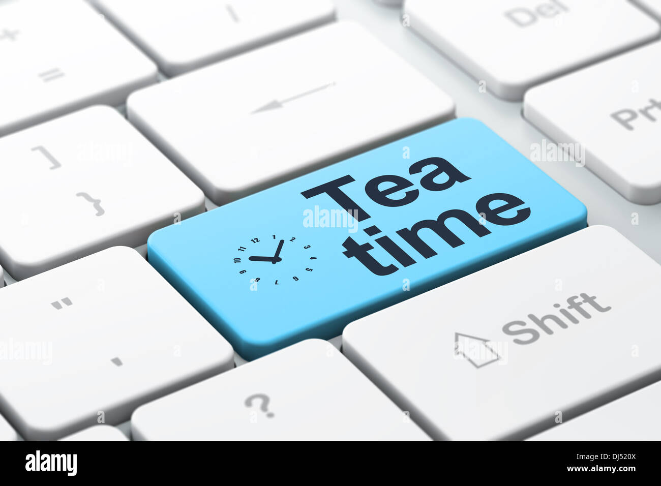 Time concept: Clock and Tea Time on computer keyboard background Stock ... Time concept: Clock and Tea Time on computer keyboard background Stock ...