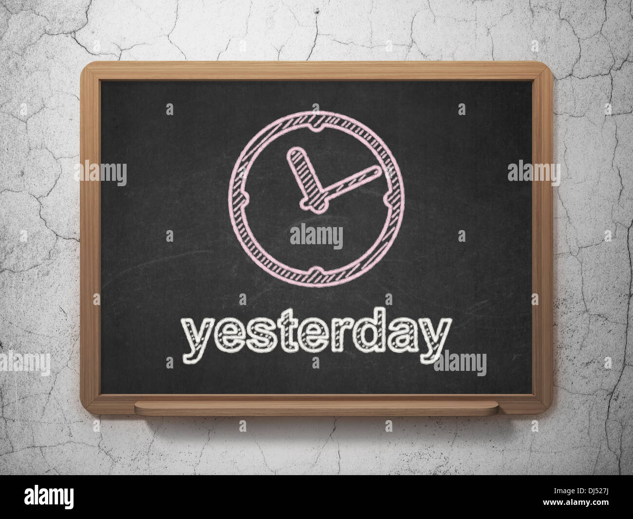 Time concept: Clock and Yesterday on chalkboard background Stock Photo ...