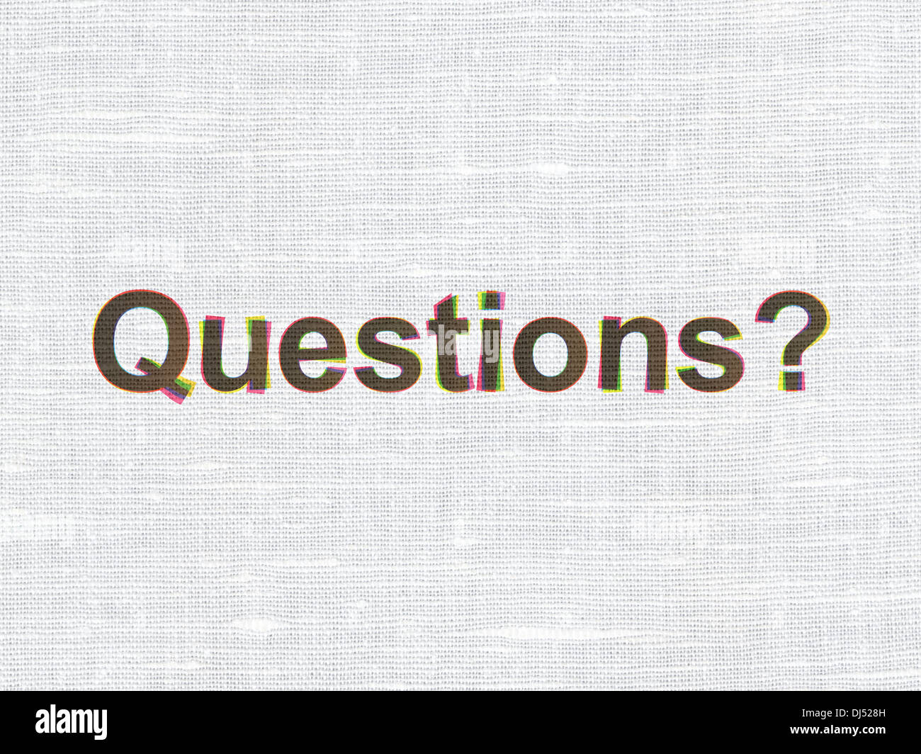 Education concept: Questions? on fabric texture background Stock Photo ...